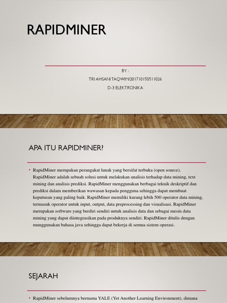 Rapidminer Presentasi | PDF