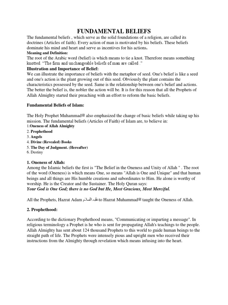 FUNDAMENTAL of Islam Uni Notes | PDF | Prophets And Messengers In Islam ...