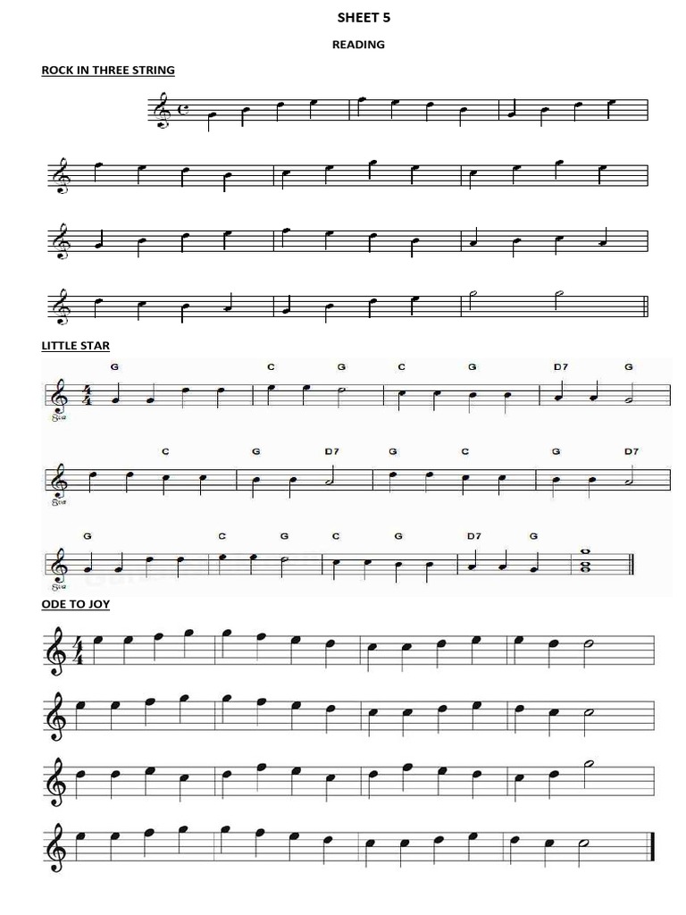 Three String Rock Songs Guide | PDF