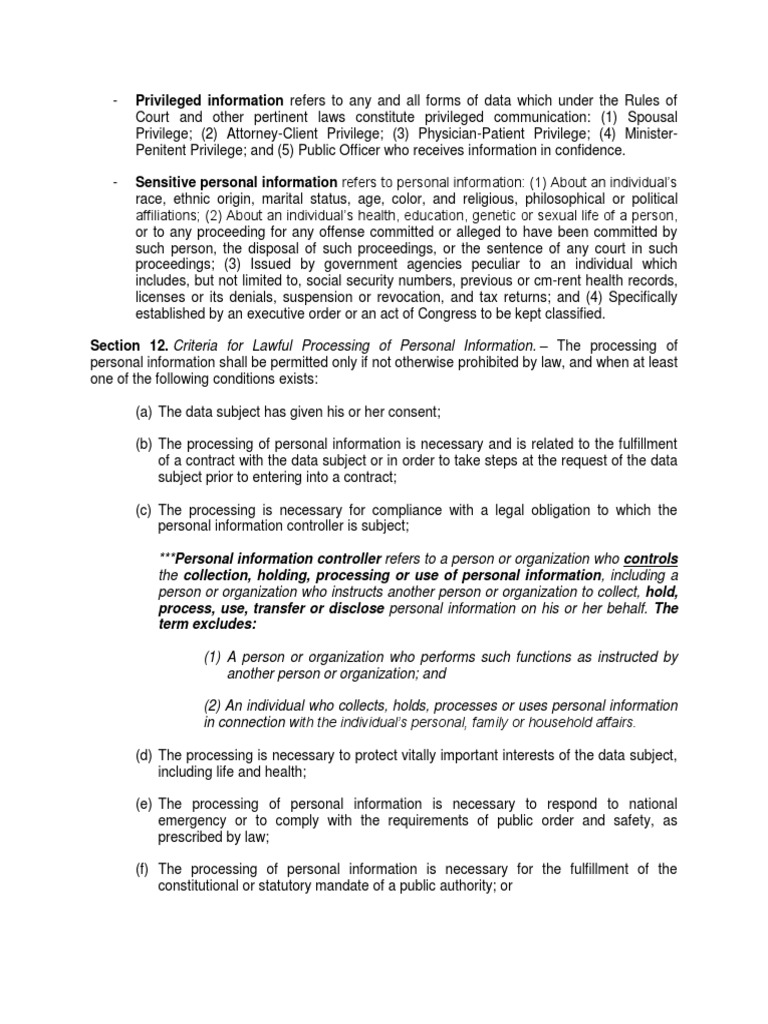 Privileged Information Refers To Any and All Forms of Data Which Under ...