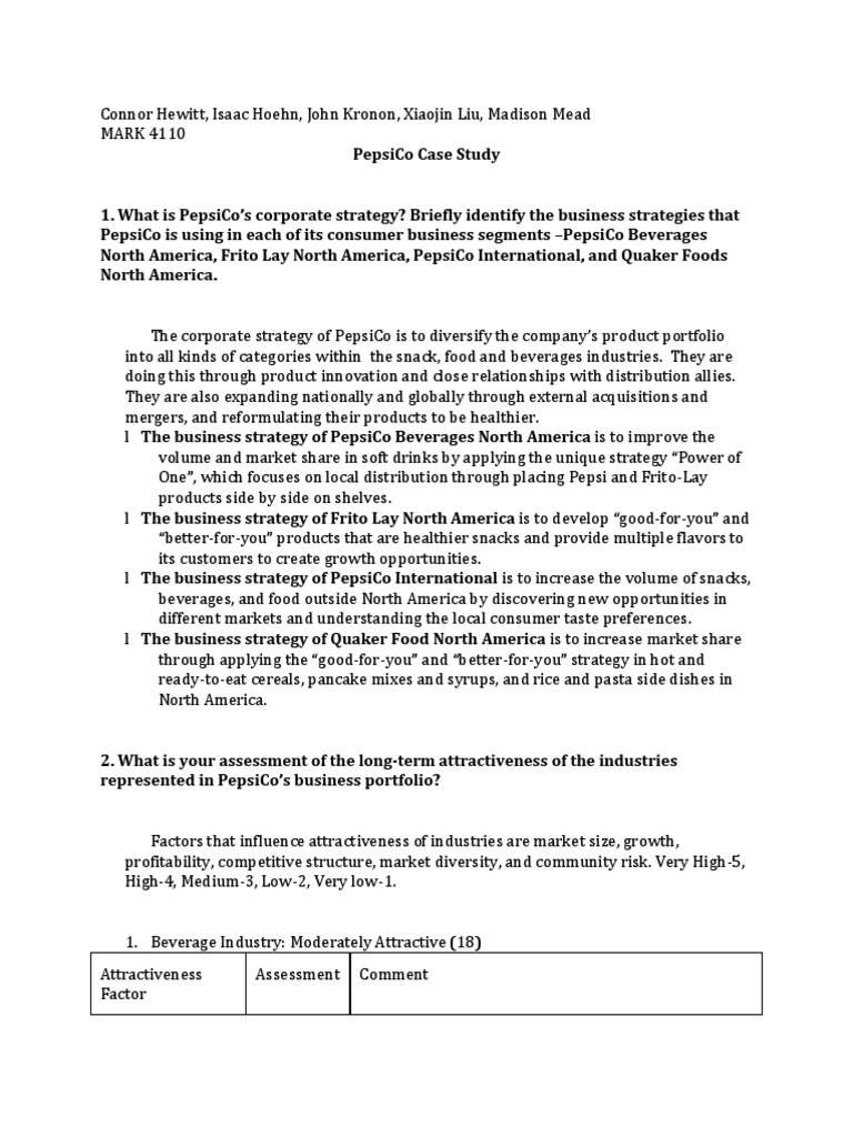 Pepsi Case Study | PDF | Pepsi Co | Retail