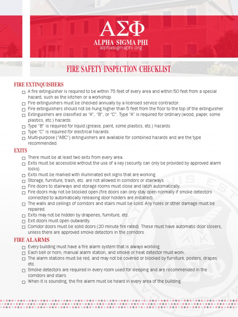 Fire Safety Inspection Checklist (CLVEN) | PDF | Fire Safety | Fire ...