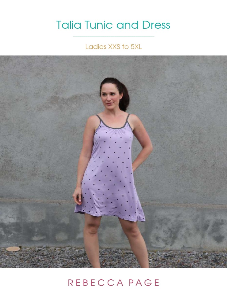 RP Pattern Talia Tunic and Dress A4 | PDF | Seam (Sewing) | Sewing Machine