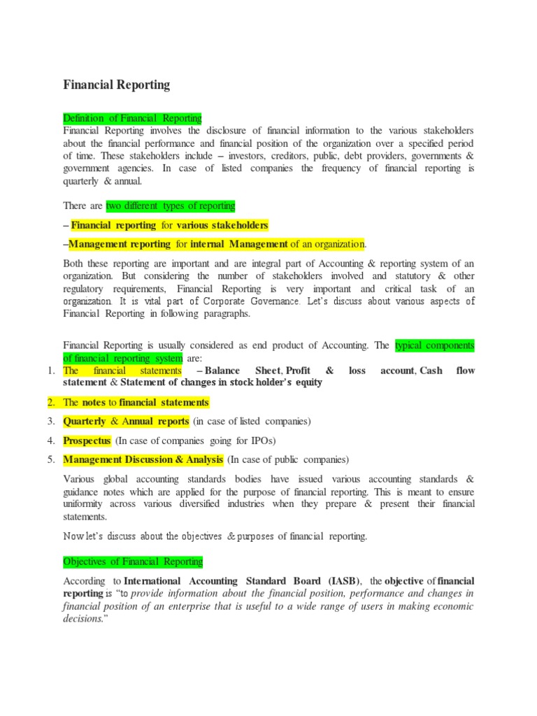 4 Financial Reporting | PDF | Financial Statement | Corporate Law