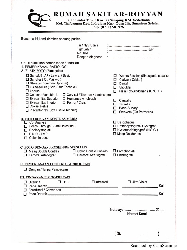 Form Radiologi | PDF