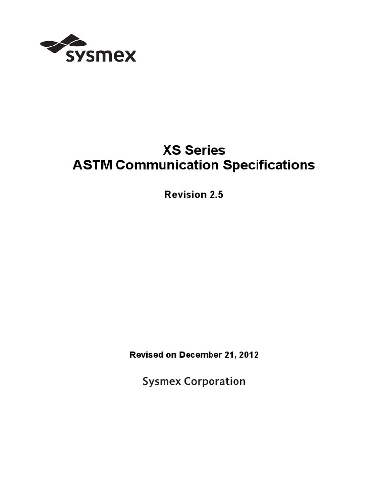 XS Series ASTM Communication Specifications: Revision 2.5 | PDF ...