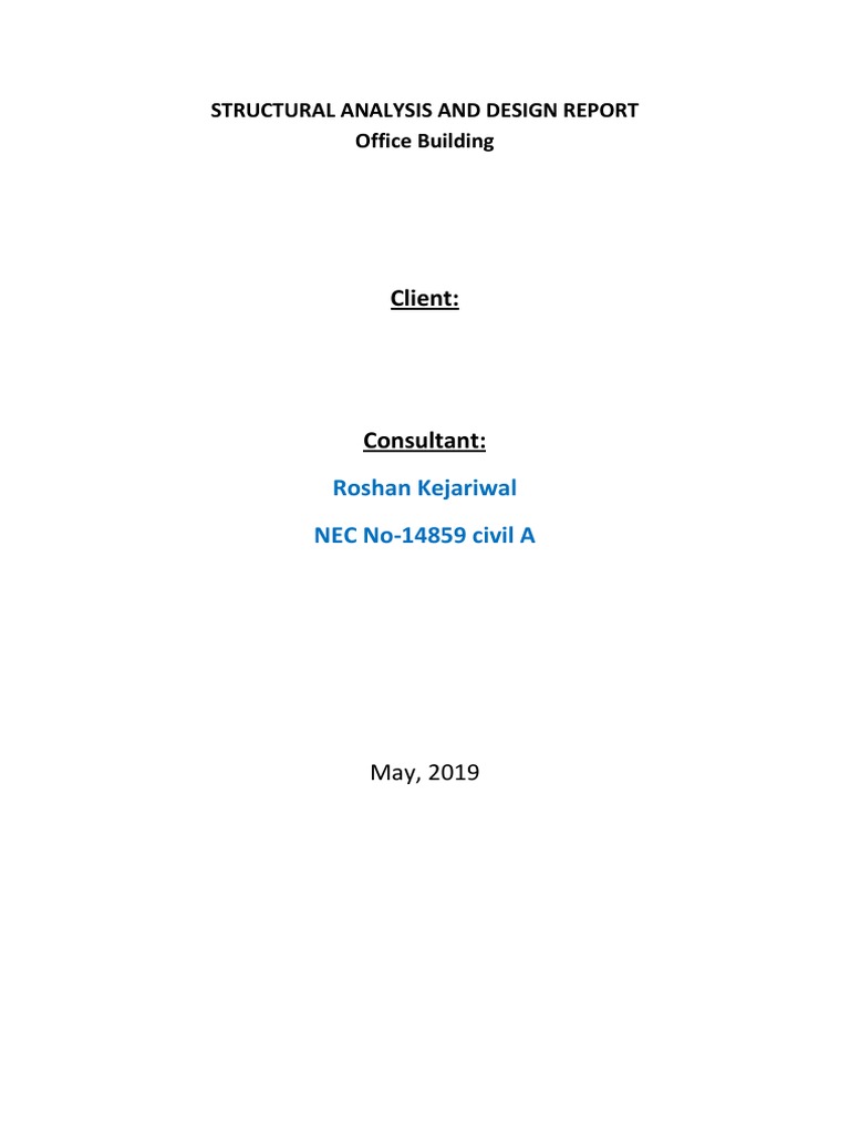 Client:: Structural Analysis and Design Report Office Building | PDF ...