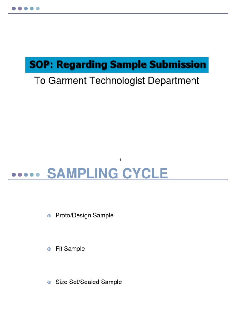 SOP for Garment Sample Submission | PDF | Sewing | Clothing