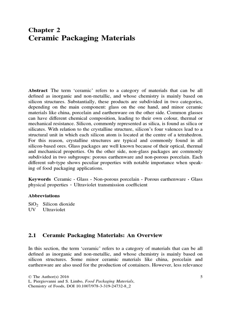 2.1 Ceramic Packaging Materials: An Overview | PDF | Porcelain | Glasses