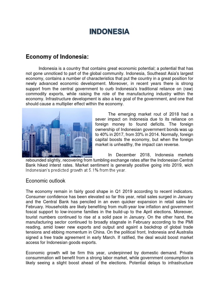 Economy Of Indonesia Economic Outlook Pdf Indonesia Petroleum