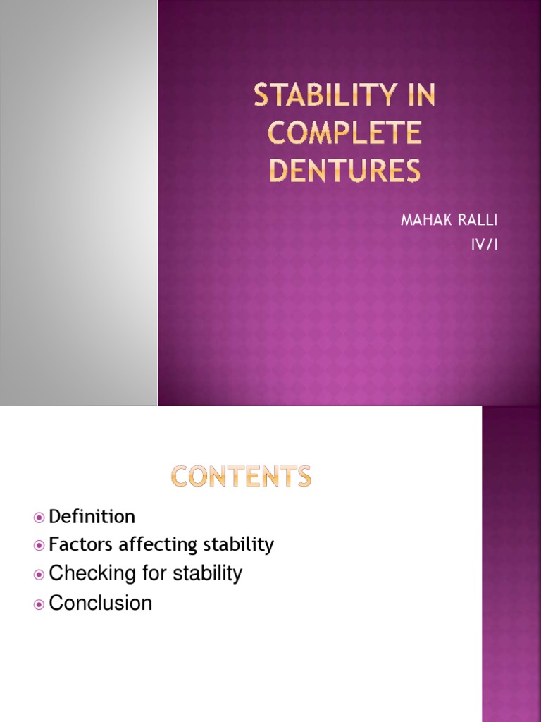 Factors Affecting Denture Stability and Techniques for Ensuring Optimal ...