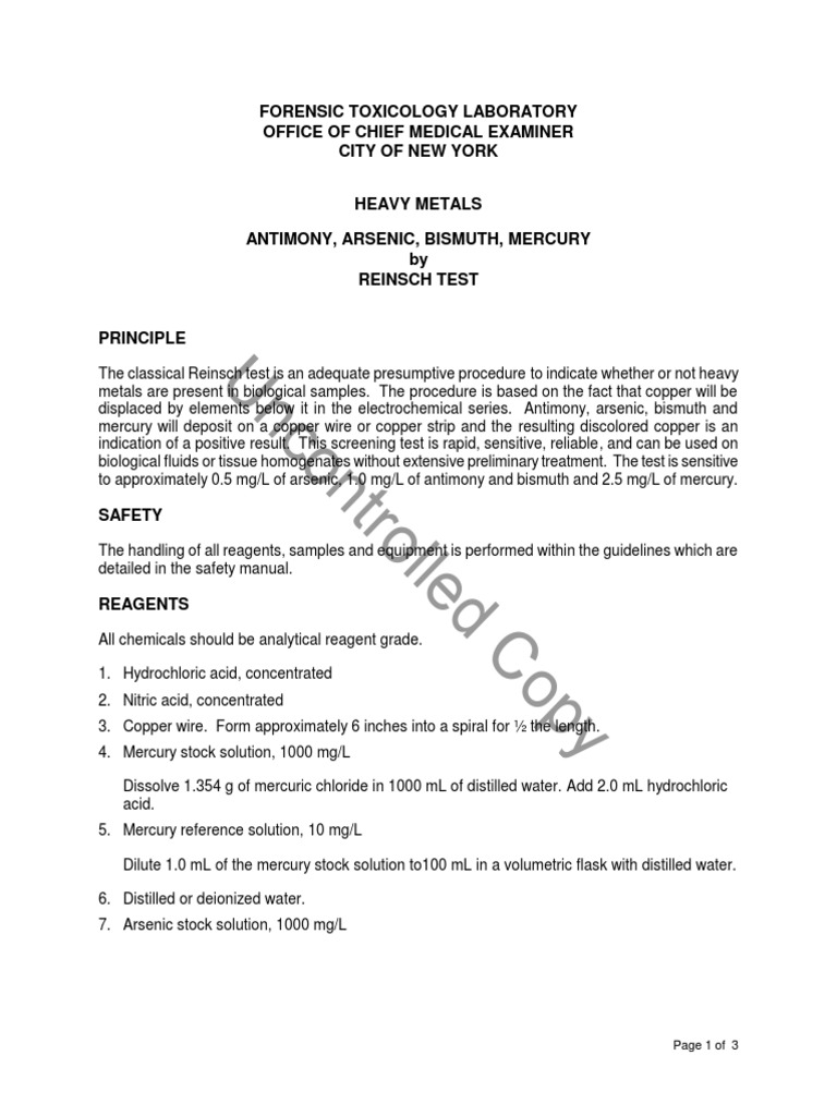Forensic Heavy Metals Detection | PDF | Mercury (Element) | Magnesium