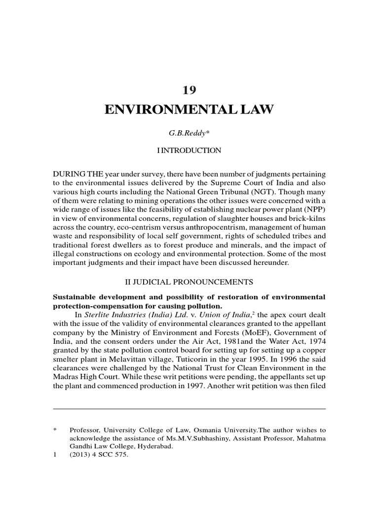 19 Environment Law | PDF | Environmental Impact Assessment ...