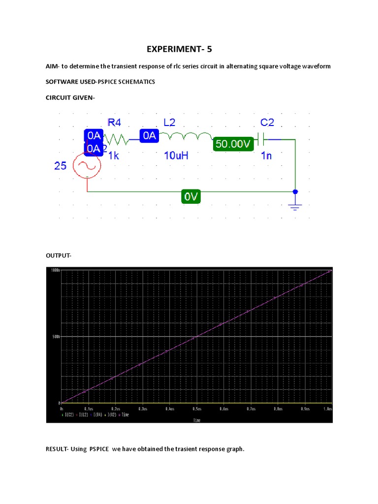 RLC Circuit Transient Response Analysis | PDF