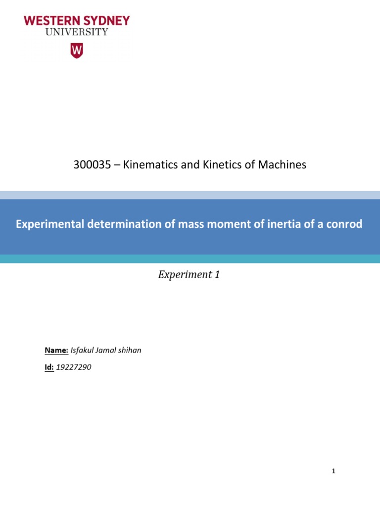 Mass Moment of Inertia of a Connecting Rod | PDF | Rotation Around A ...