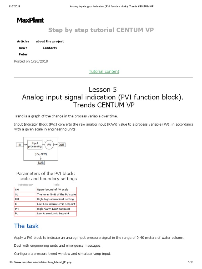 Maxplant: Step by Step Tutorial Centum VP | PDF | Computing ...