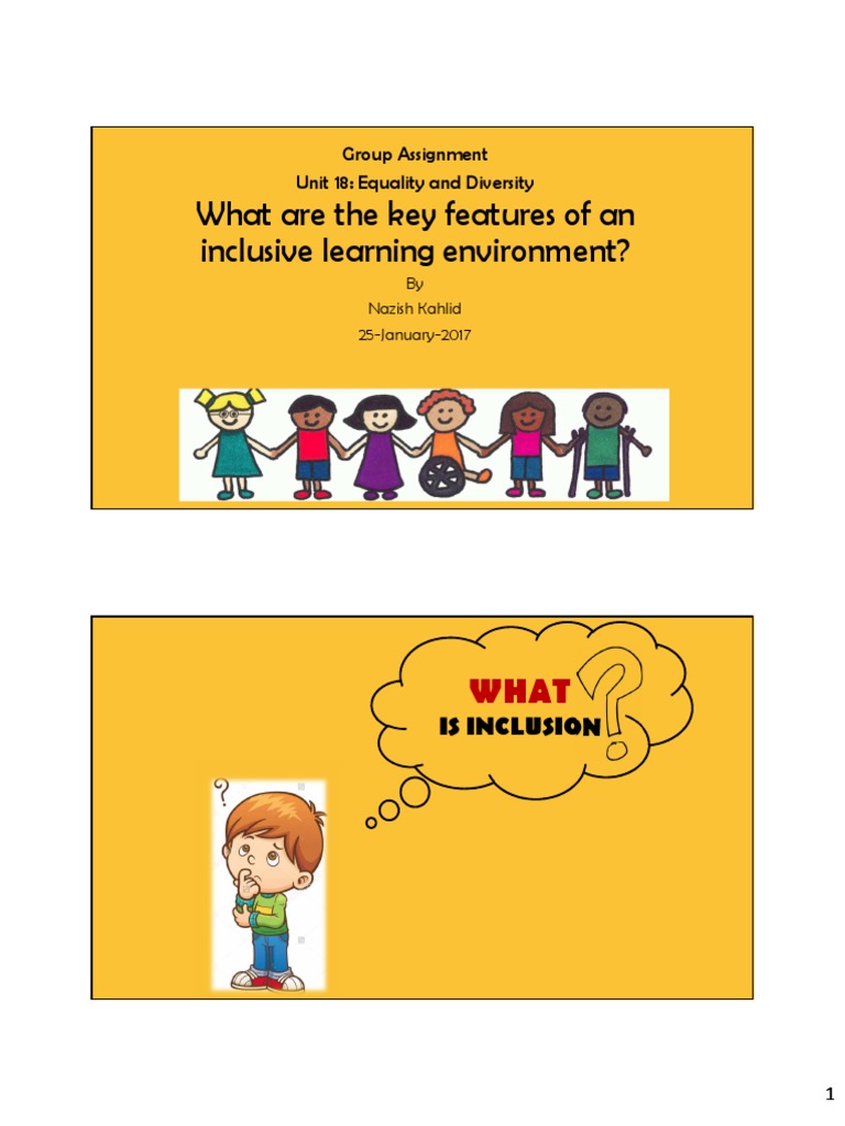 Key Features of Inclusive Learning Environment | PDF | Inclusion ...