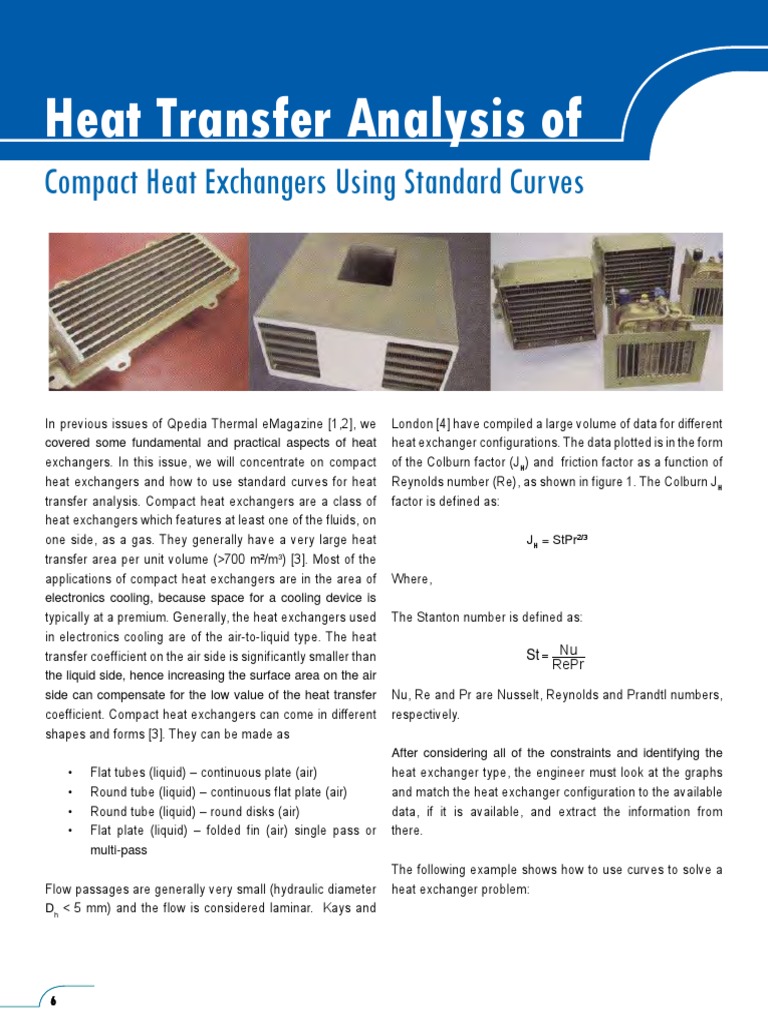 Heat Transfer Analysis Of Compact Heat Exchangers Using Standard