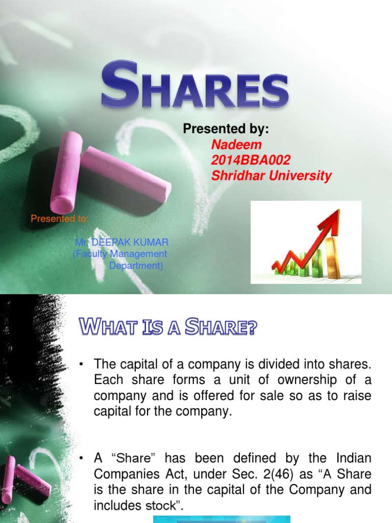 An Overview of Share Capital, Types of Shares, Issue of Shares, Share ...