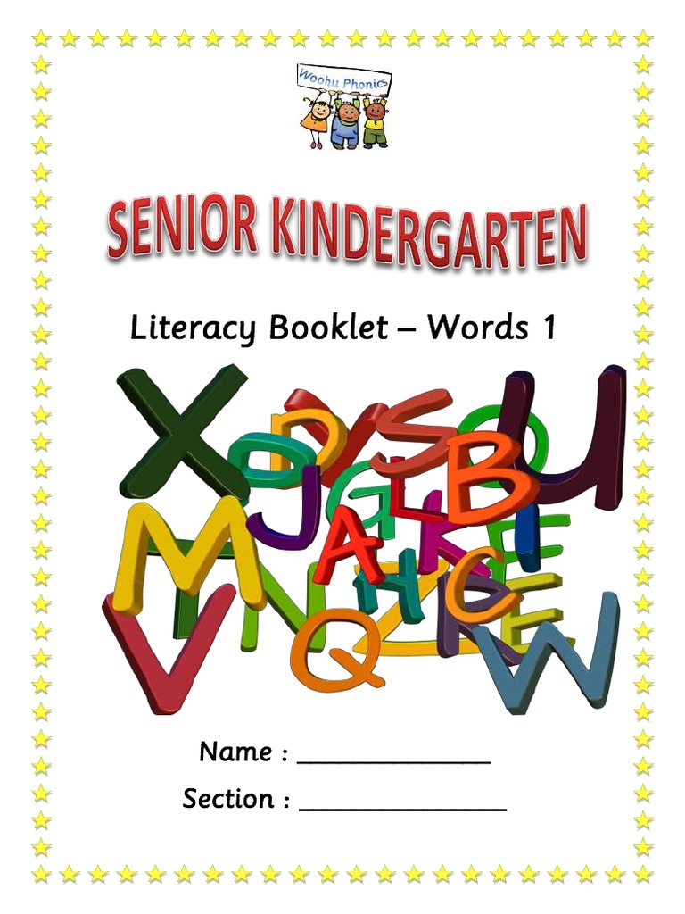 Literacy Booklet - Words 1 Cover Page With Woohu Phonics Logo | PDF