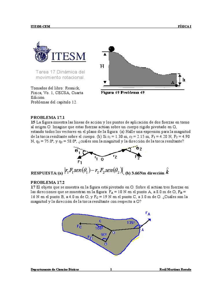 Tarea | PDF | Masa | Momento angular