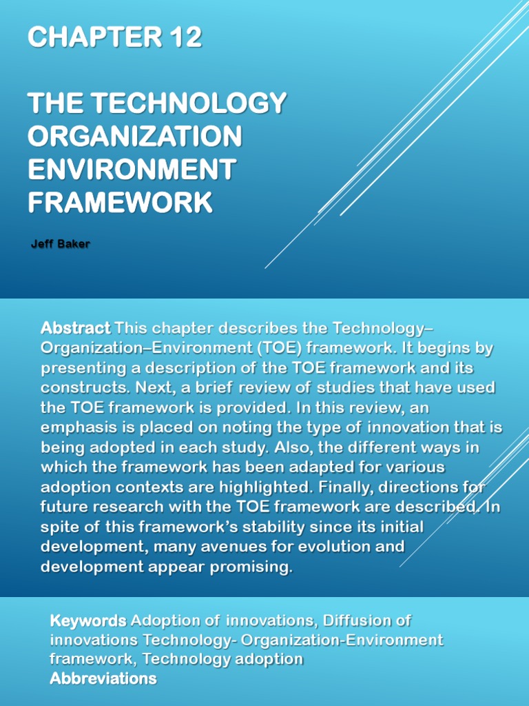 The Technology Organization Environment Framework: Jeff Baker | PDF ...