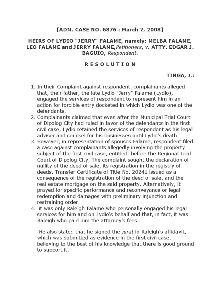 Falame | PDF | Complaint | Statute Of Limitations