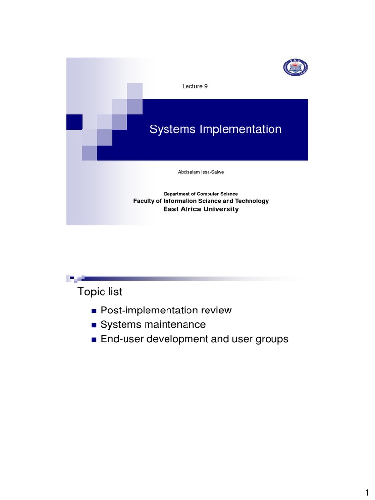 Systems Implementation and Maintenance Guide | PDF | Software ...