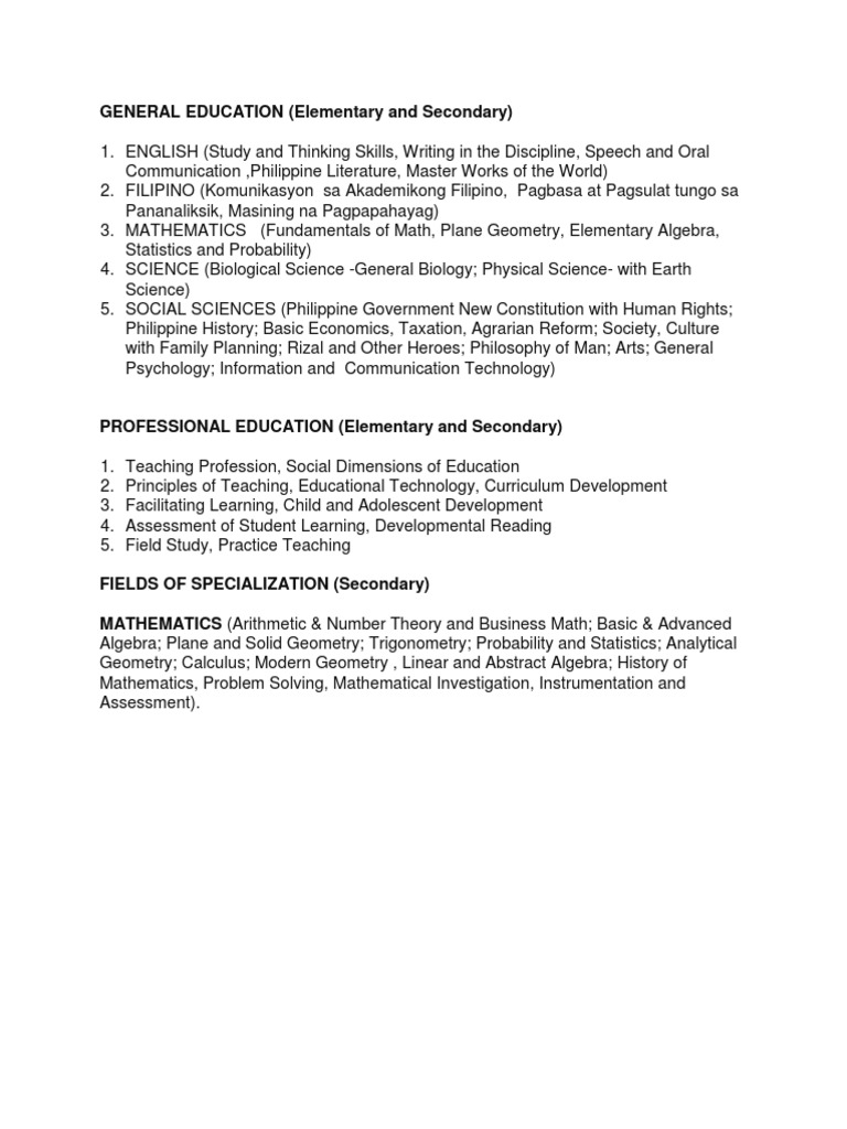 LET Reviewer: General Education English | PDF | Meat | Teaching Mathematics