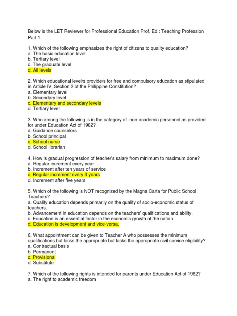 Professional Education - Teaching Profession | PDF | Teachers | Social ...