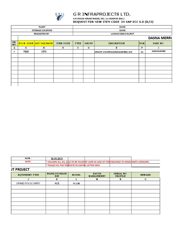 Item Code Creation Form 4 | PDF