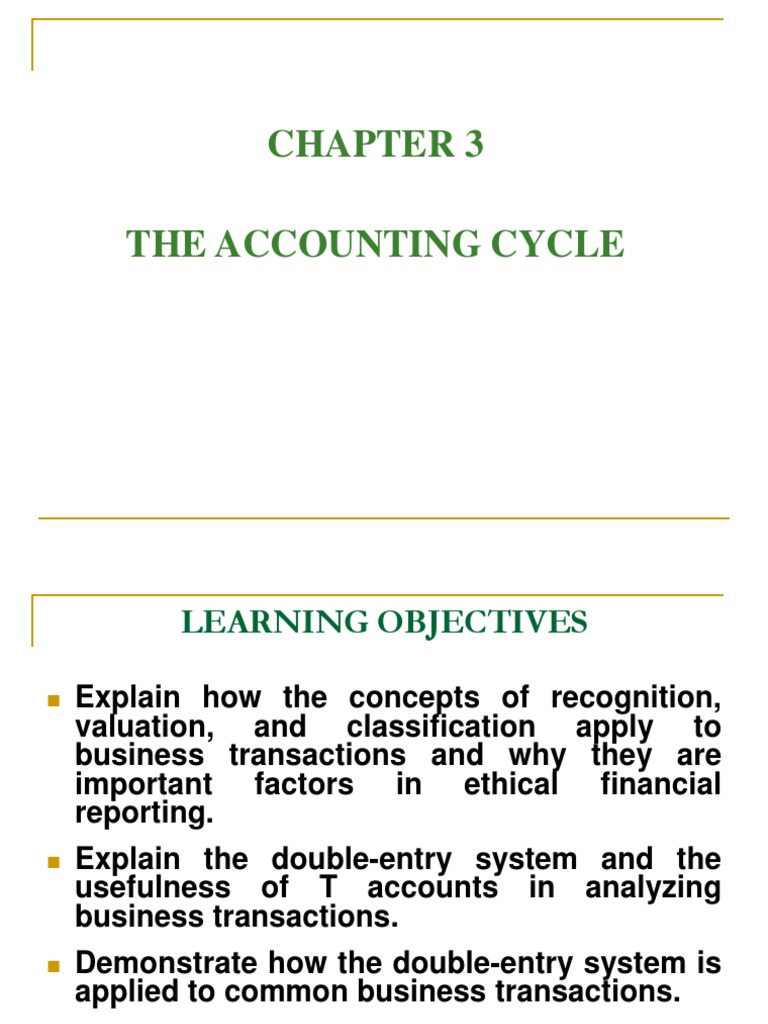 CHAPTER 3 The Accounting Cycle (I) | Download Free PDF | Debits And ...