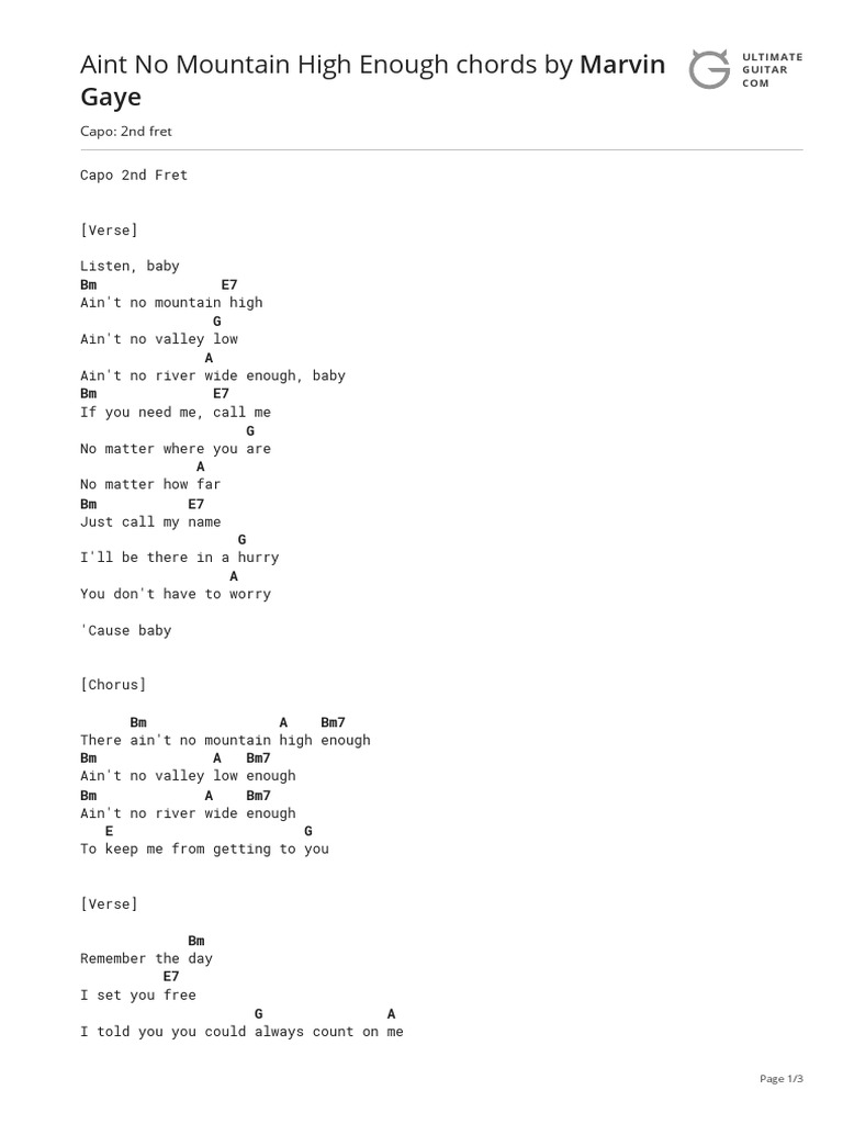 Ain't No Mountain High Enough Chords | PDF | Song Structure