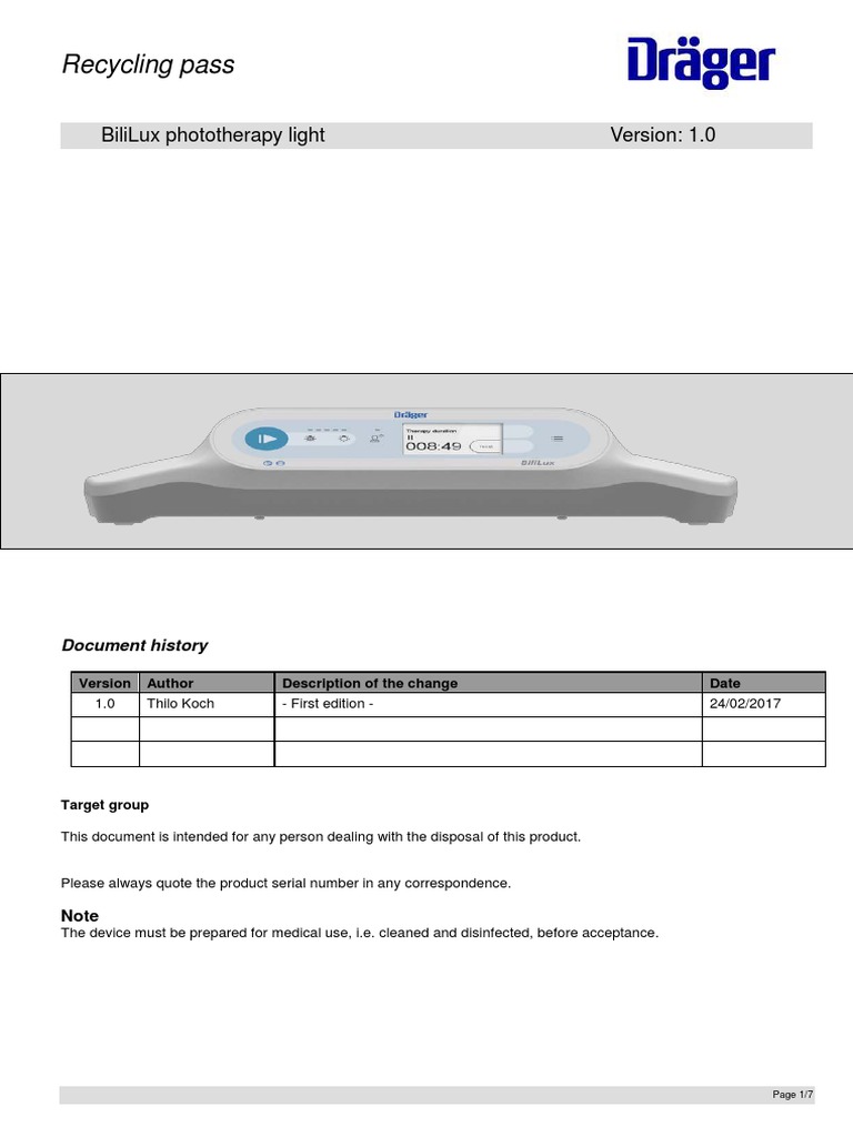 BiliLux Phototherapy Light V1.0 en | PDF | Electronic Waste | Recycling