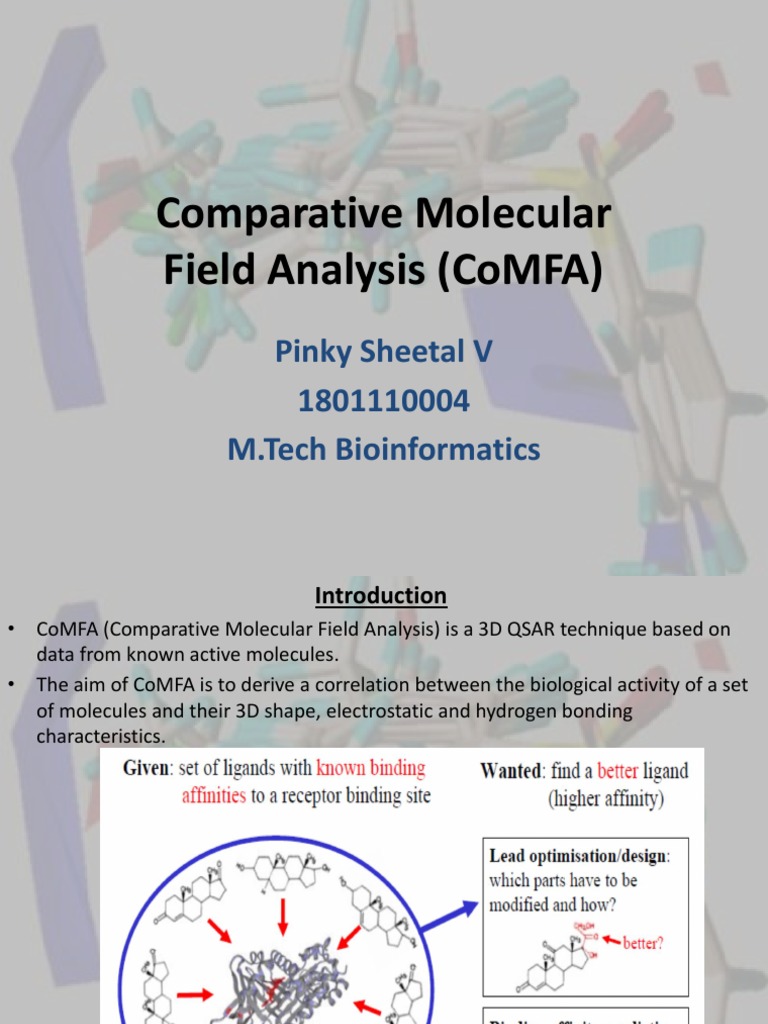 CoMFA Comparitive Molecular Field Analysis | PDF | Quantitative ...