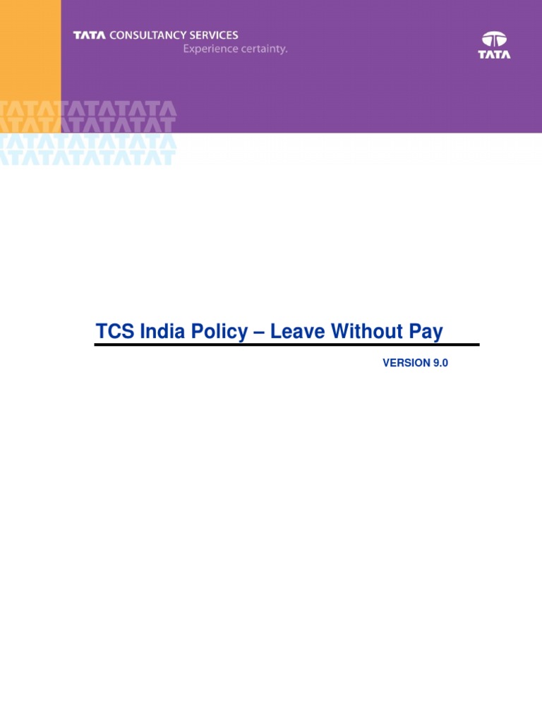 TCS Leave Without Pay Policy Overview | PDF | Child Care | Relationships