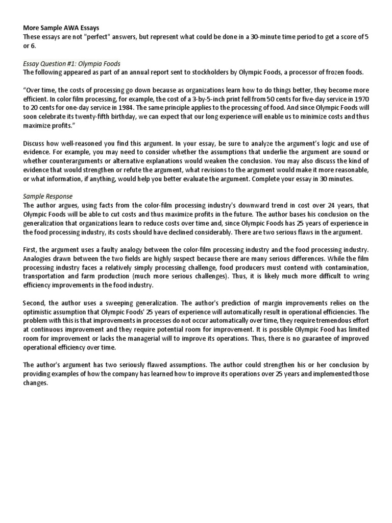 6.3 GMAT - More Sample AWA Essays | PDF | Argument | Survey Methodology