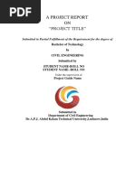 PROJECT REPORT FRONT PAGE FORMAT New | PDF | Academic Degree | Bachelor ...