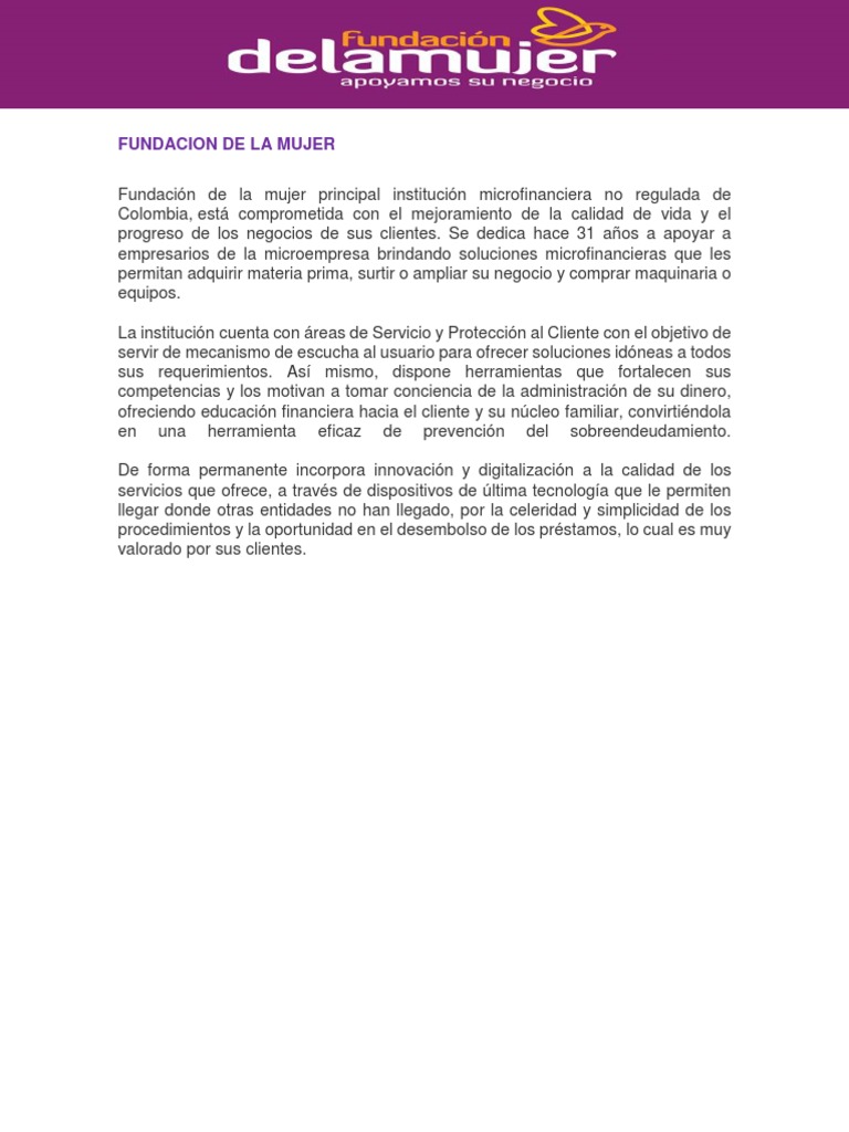 Fundacion de La Mujer | PDF | Calidad (comercial) | Innovación
