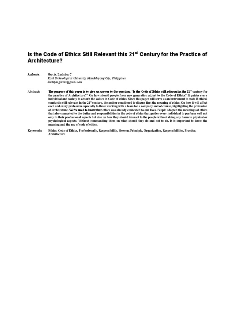 Code of Ethics | PDF | Value (Ethics) | Morality