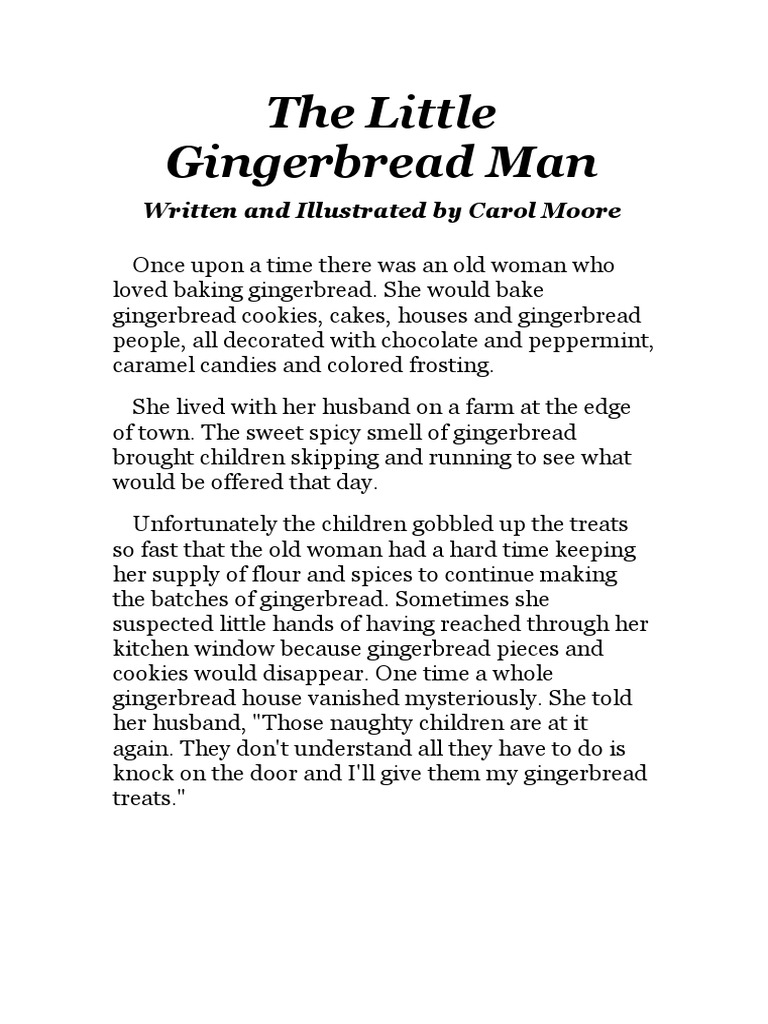 The Little Gingerbread Man: Written and Illustrated by Carol Moore | PDF