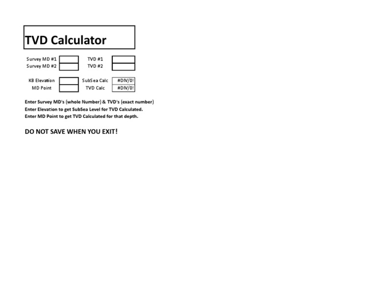 TVD Calculator | PDF
