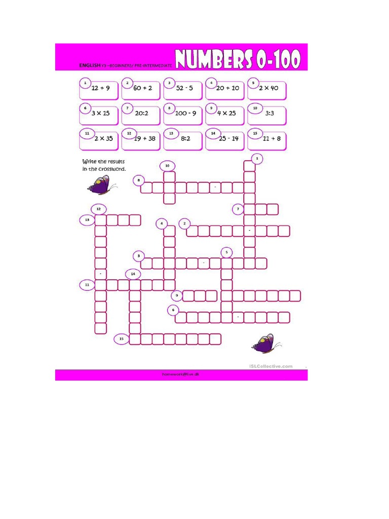 Crucigrama de Números | PDF