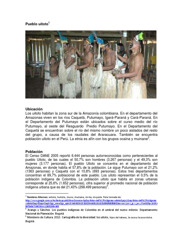 Pueblo Uitoto PDF | PDF | Pueblos Indígenas de las Américas | Colombia