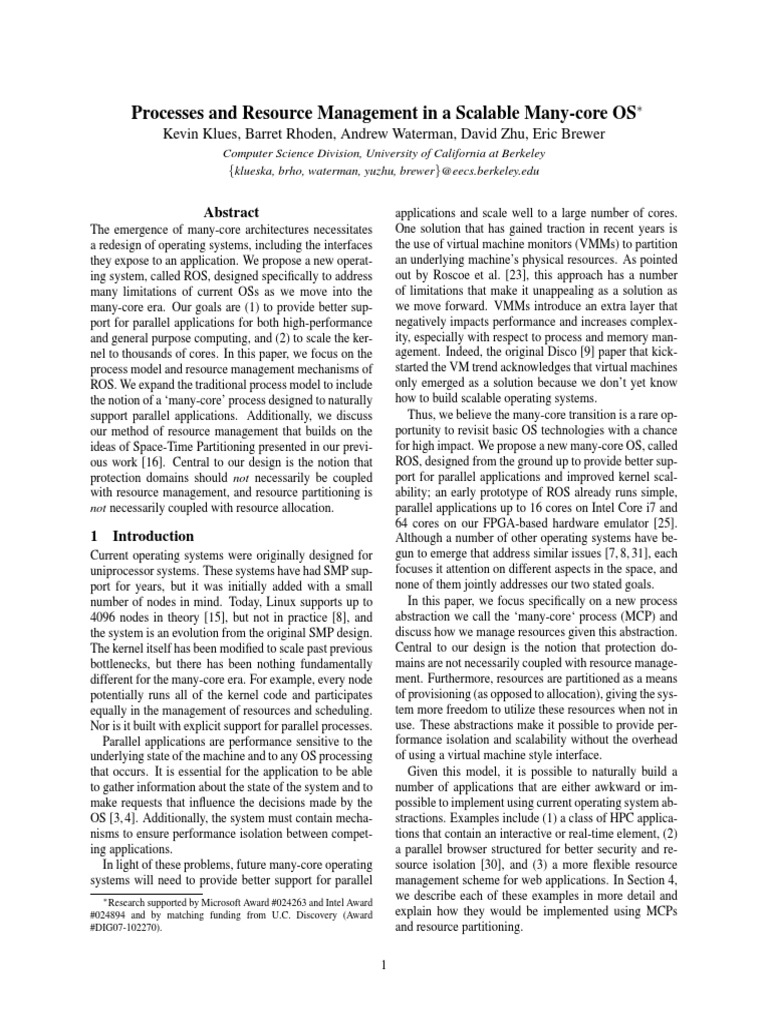 Research Paper PDF | PDF | Thread (Computing) | Kernel (Operating System)