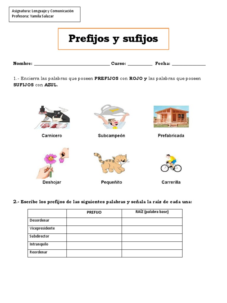 Guia Prefijos y Sufijos 2 | PDF
