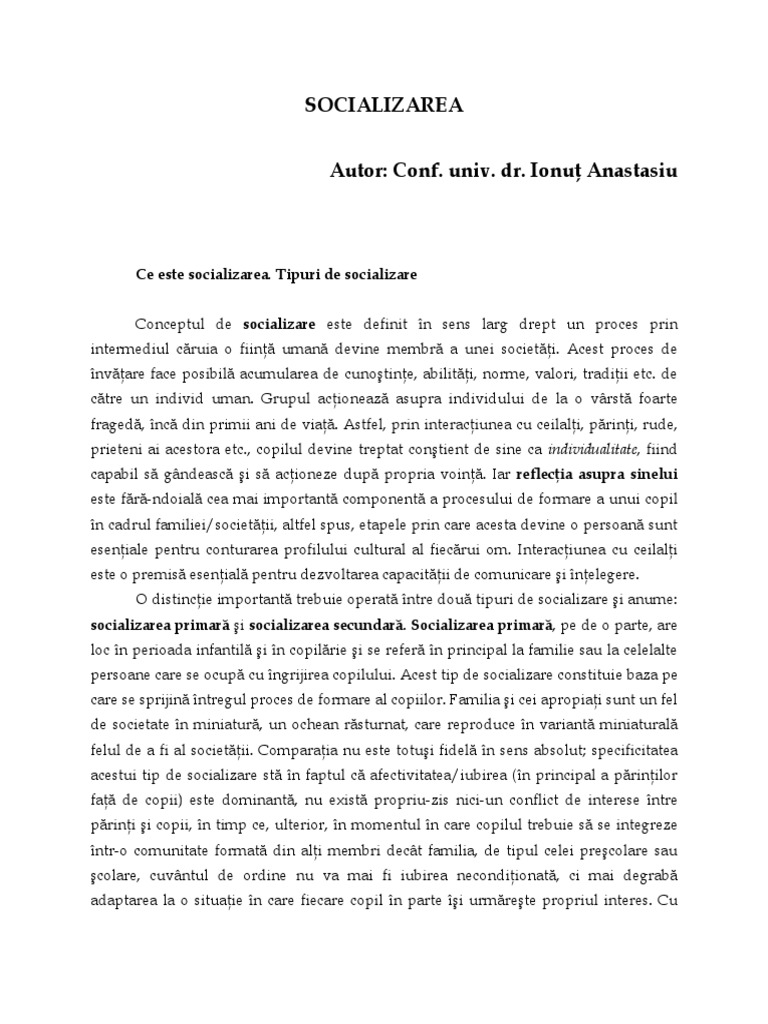 Socializarea PDF | PDF