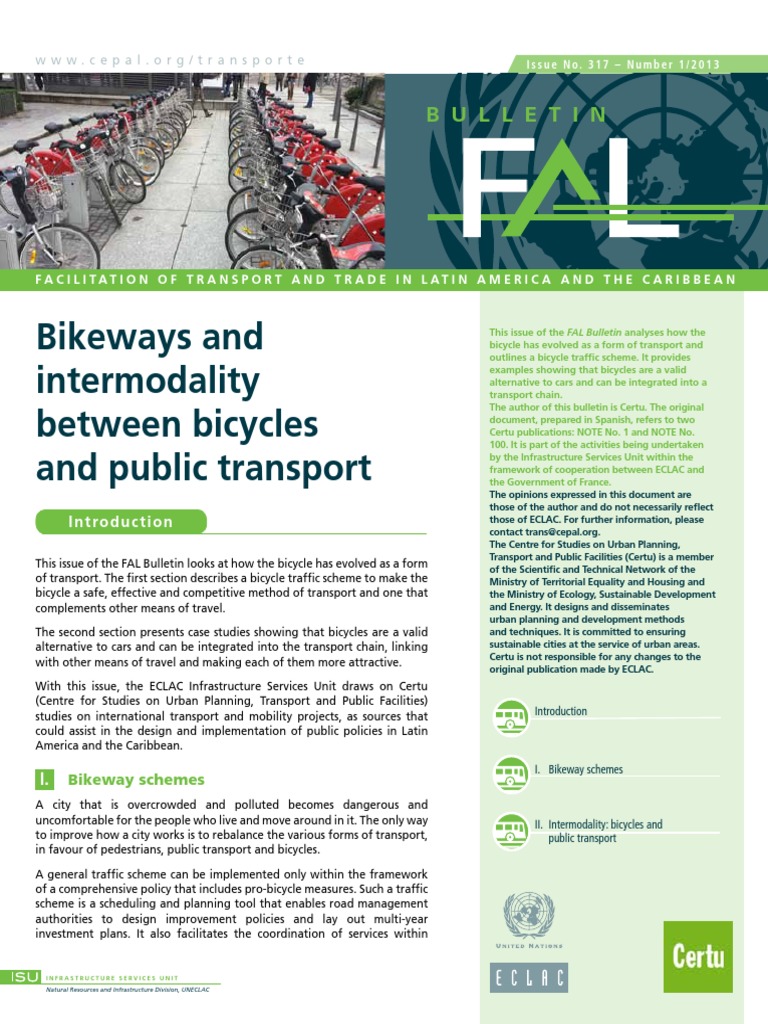 Bikeways and Intermodality Between Bicycles and Public Transport | PDF ...