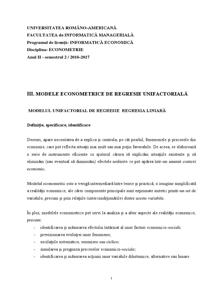 Modele de Econometrie | PDF