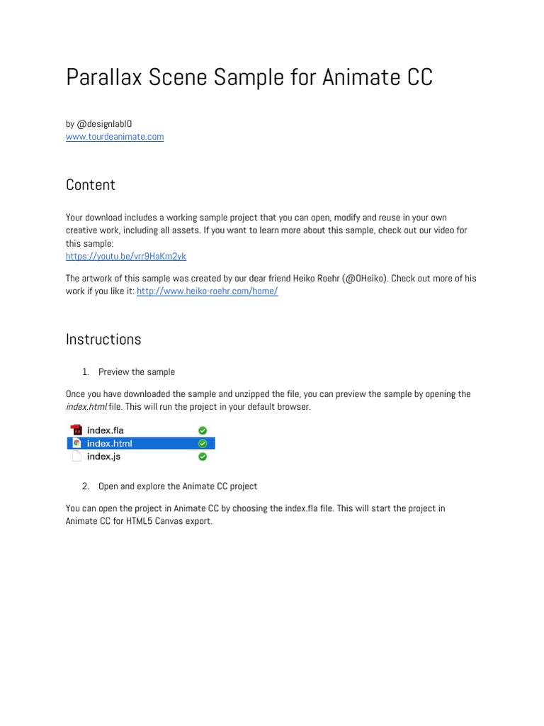 Parallax Scene Sample For Animate CC: Content | PDF | Computing | Software